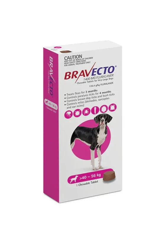 Bravecto Chews for Extra Large Dogs 40-56kg Flea & Tick Treatment – Pet Choice